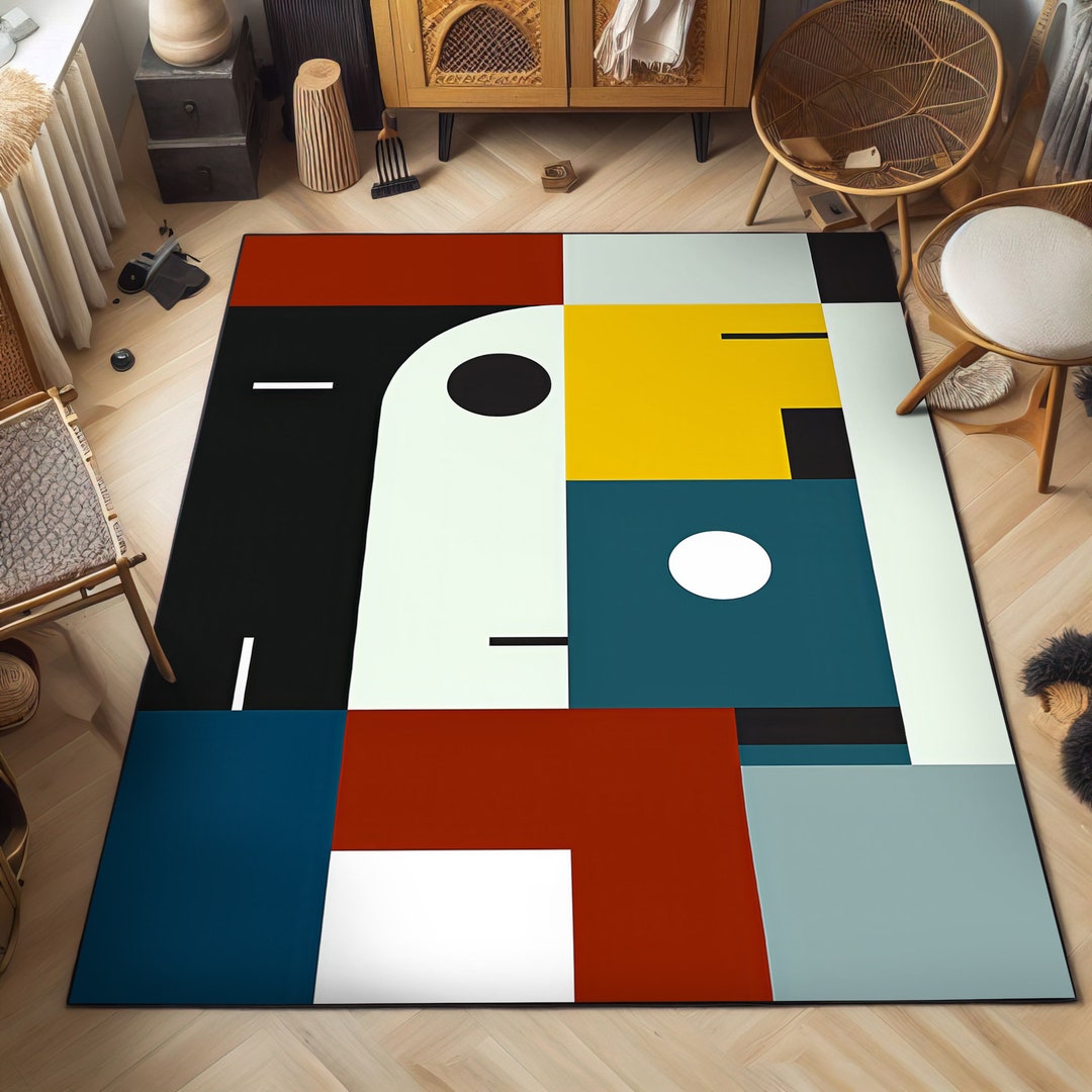Bauhaus, Bauhaus Age Rug, Bauhaus Print Rug, Abstract Geometric Pattern ...