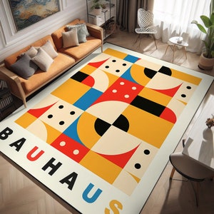 Bauhaus, Bauhaus No 2 Rug, Bauhaus Rug, Abstract Geometric Pattern Rug ...
