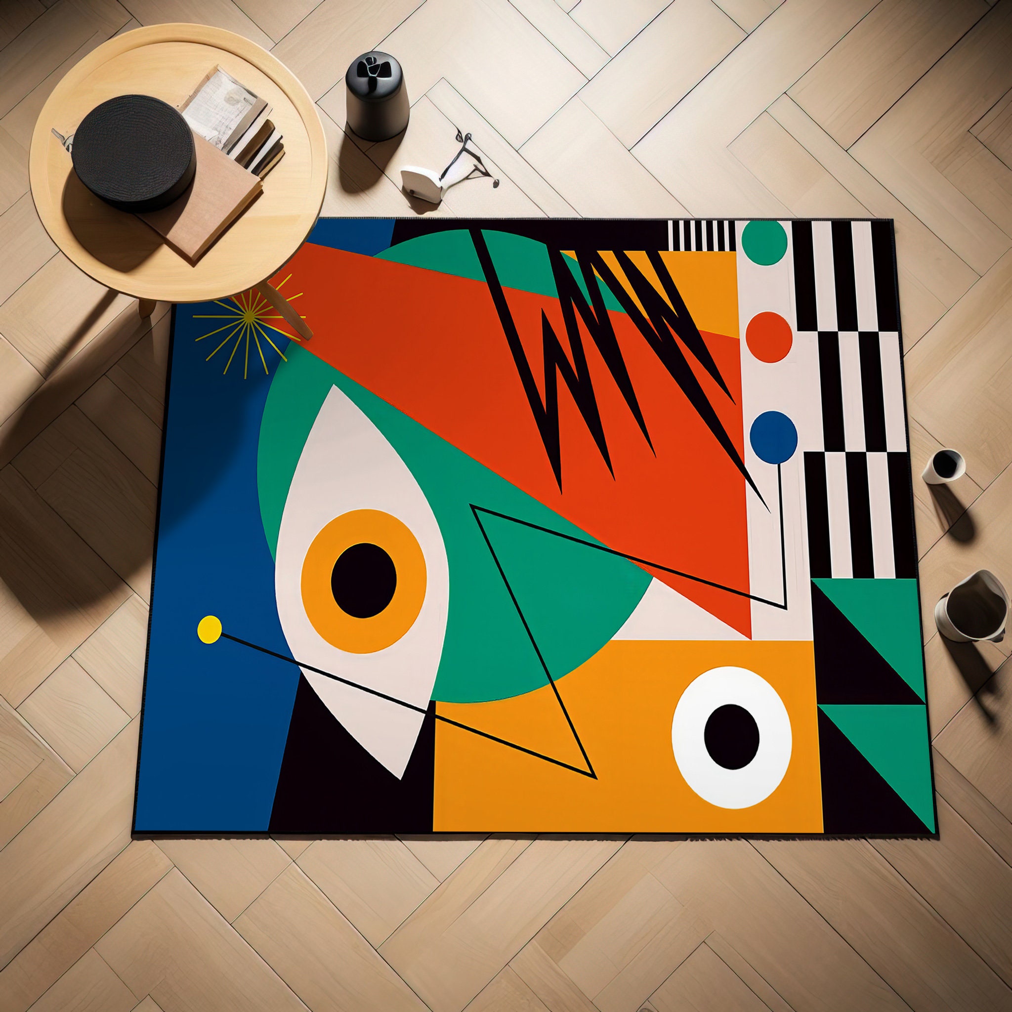 Next Generation Bauhaus Design Rug, Bauhaus Rug, Abstract Geometric ...