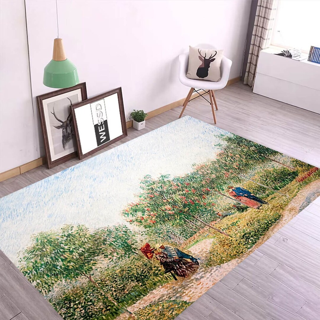 Van Gogh, 1887 Vincent Van Gogh Rug, Garden of Flirting Couples Rug ...