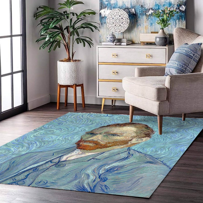 Van Gogh, 1889 Vincent Van Gogh Rug, Self-portrait September 1889 Rug ...