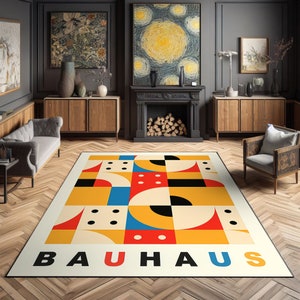 Bauhaus, Bauhaus No 2 Rug, Bauhaus Rug, Abstract Geometric Pattern Rug ...