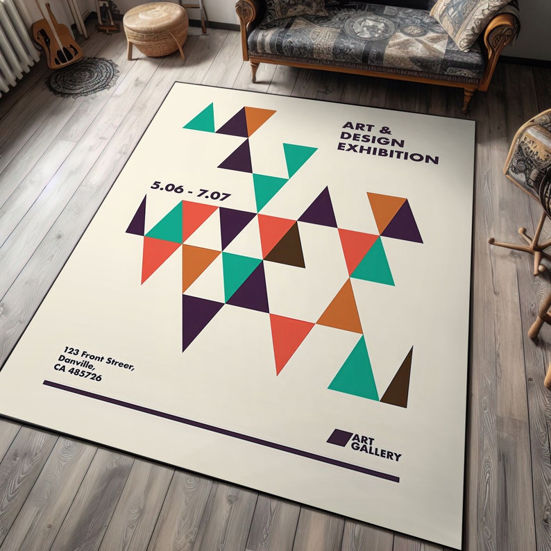 Bauhaus, Bauhaus Art & Design Rug, Bauhaus Rug, Abstract Geometric ...