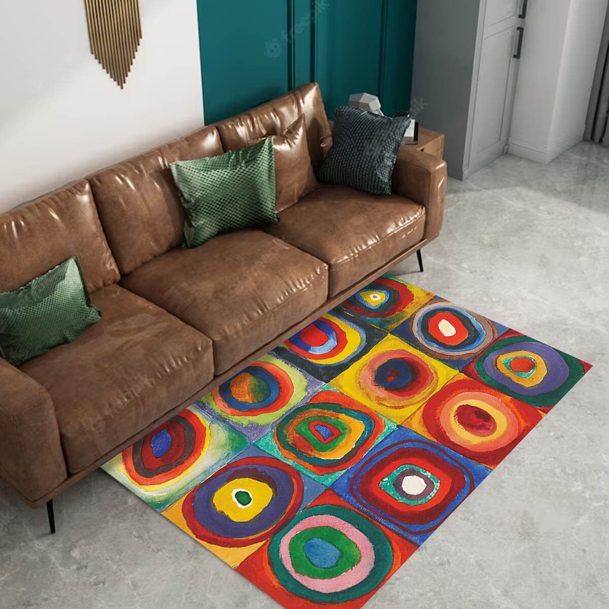 Vasili Kandinski, 1913 Vasili Kandinski Rug, Color Study: Squares With ...