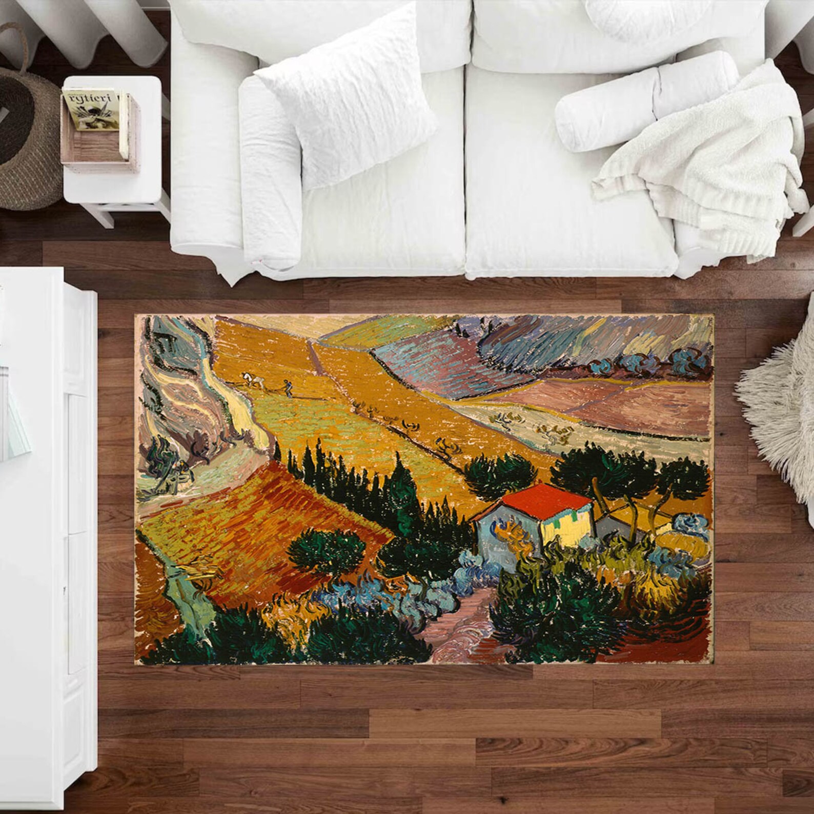 Van Gogh, Vincent Van Gogh Rug, Landscape With House and Plowman Rug ...