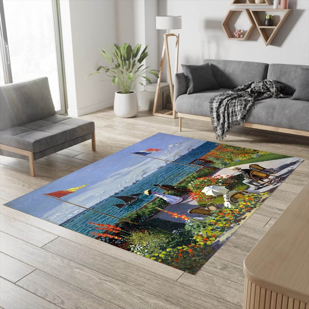Claude Monet, Claude Monet Rug, Terrace in Sainte-adresse (terrasse à ...