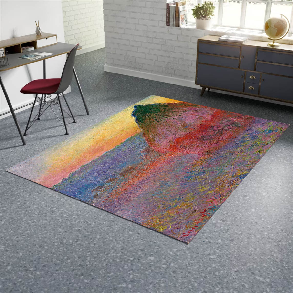 Claude Monet, Claude Monet Rug, Grain Pile Rug, Impressionism Rug ...