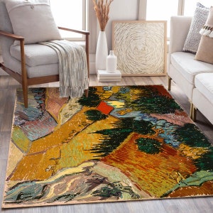 Van Gogh, Vincent Van Gogh Rug, Landscape With House and Plowman Rug ...