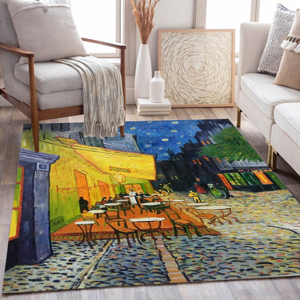 Van Gogh, 1888 Vincent Van Gogh Rug, Cafe Terrace at Night Rug ...