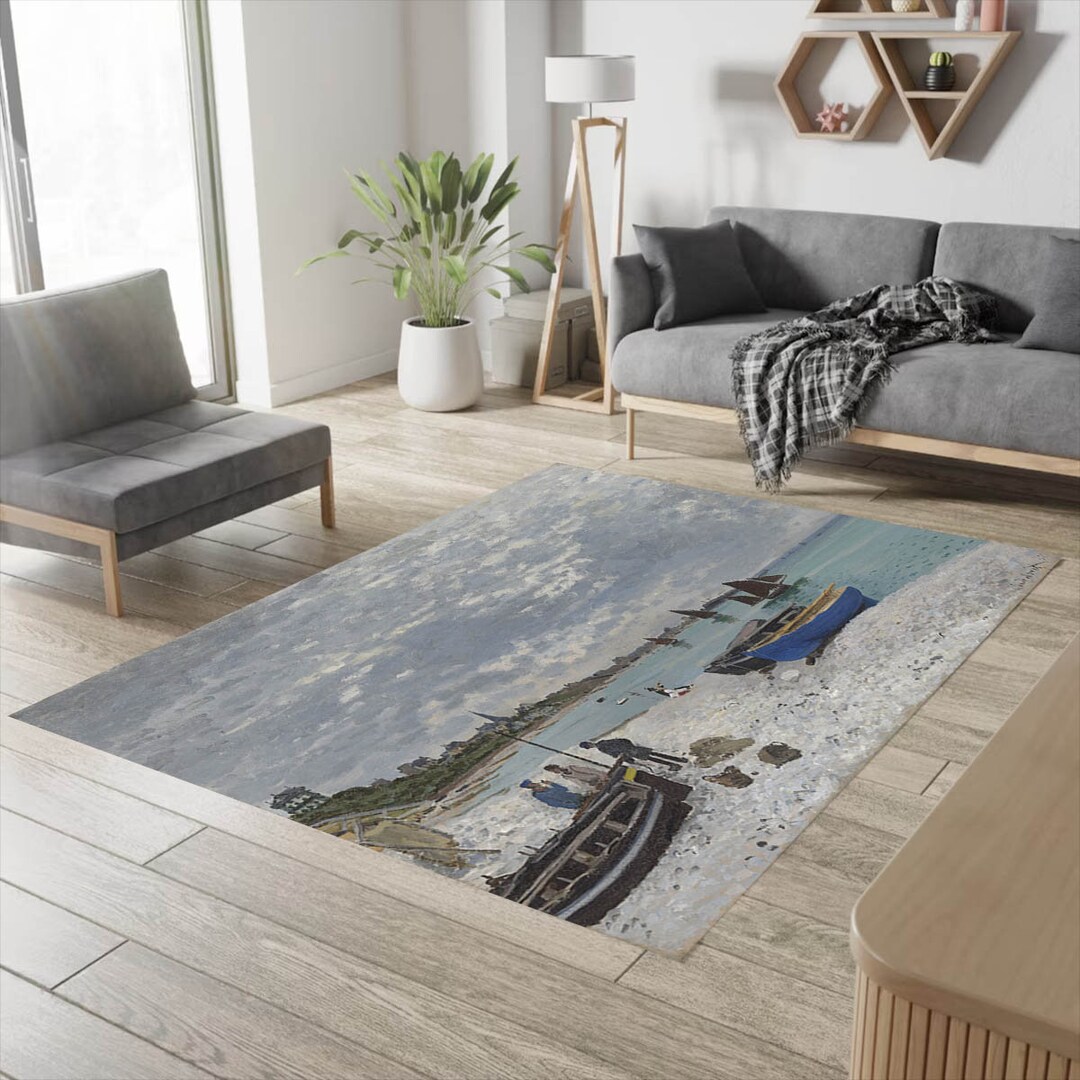 Claude Monet, Claude Monet Rug, the Beach at Sainte-adresse Rug ...