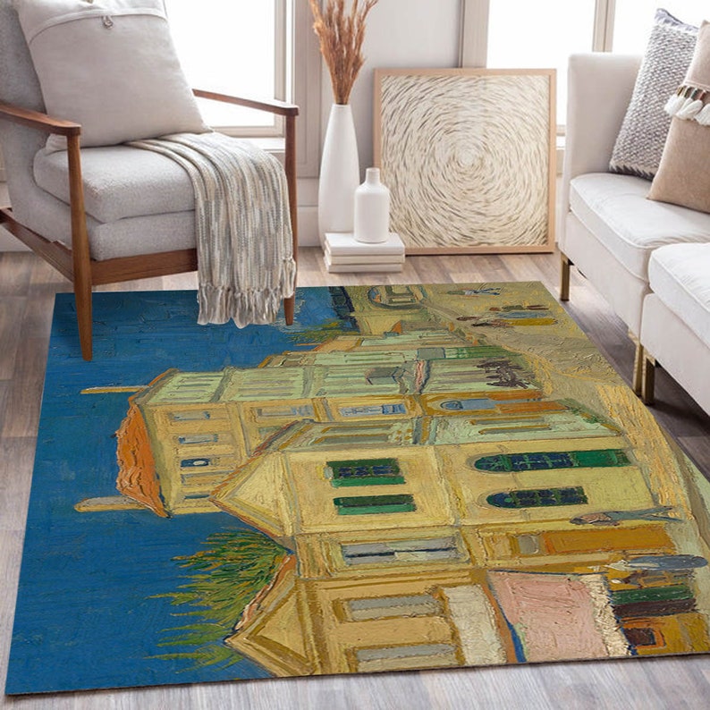 Van Gogh, Vincent Van Gogh Rug, Yellow House Rug, Landscape Rug, Post ...