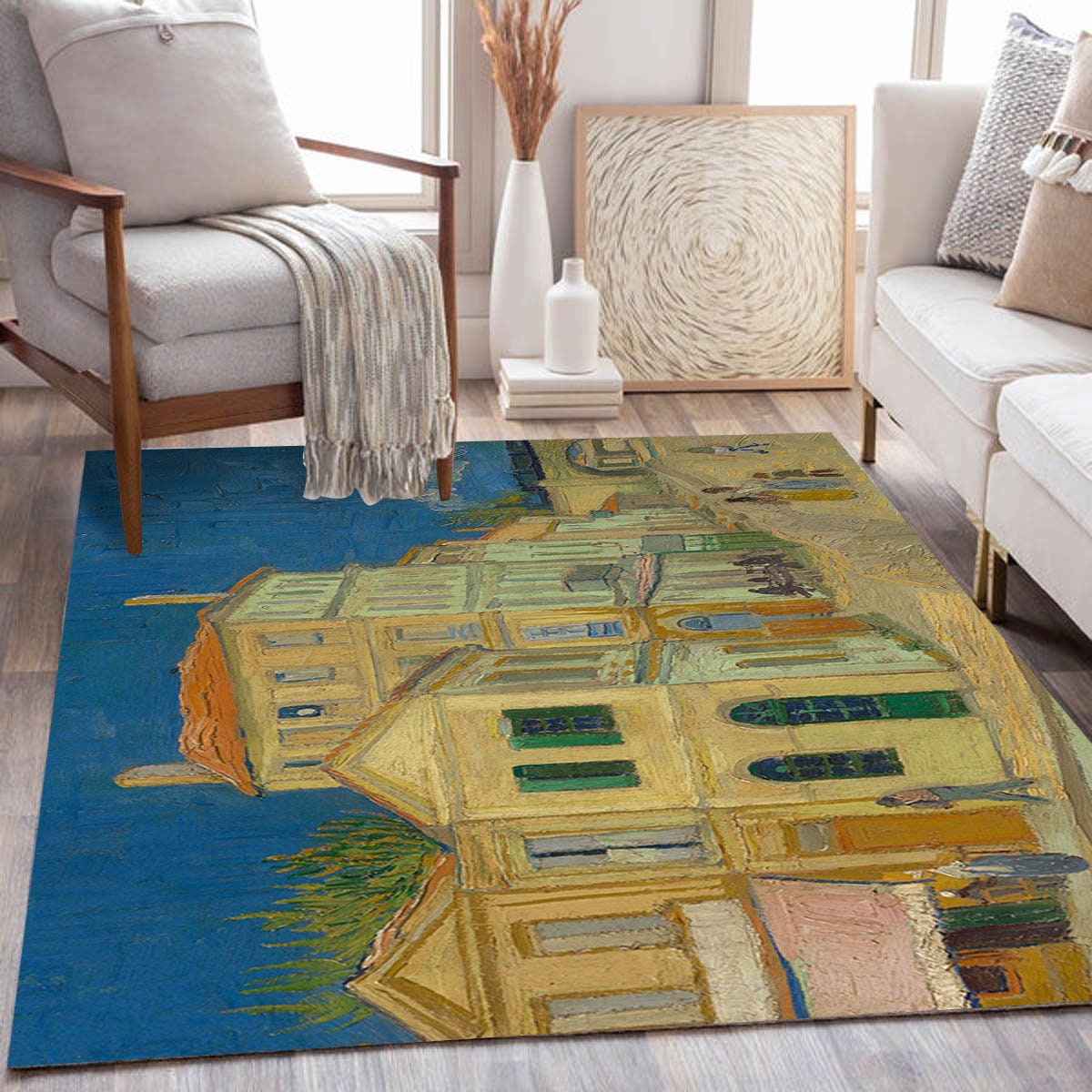 Van Gogh, Vincent Van Gogh Rug, Yellow House Rug, Landscape Rug, Post ...