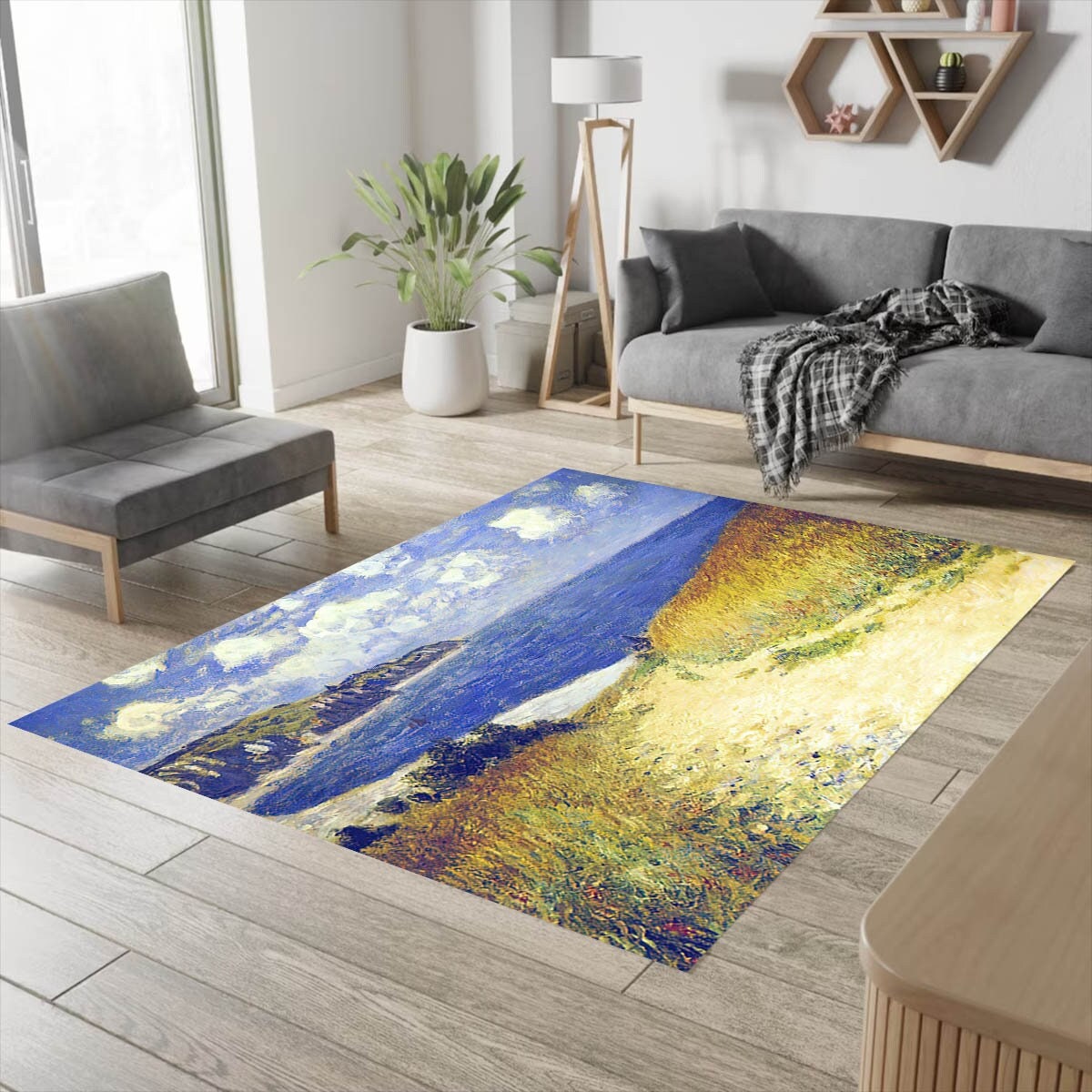 Claude Monet, Claude Monet Rug, Path in the Wheat at Pourville Rug ...