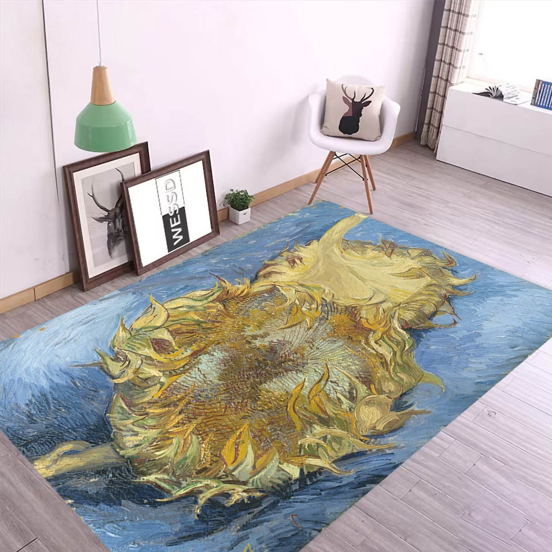Van Gogh, Vincent Van Gogh Rug, Two Cut Sunflowers Rug, Still Life Rug ...