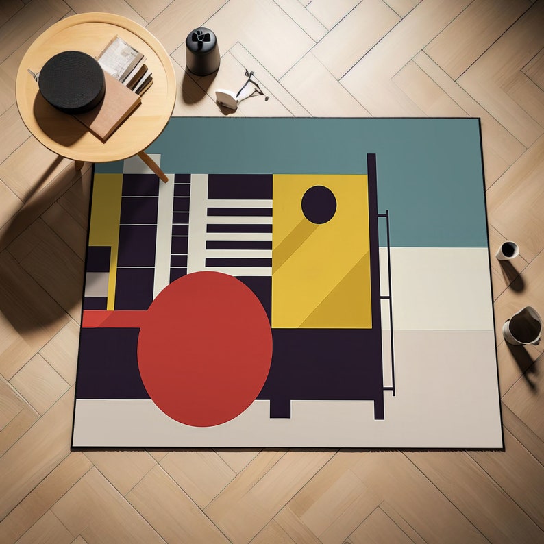 Bauhaus, Bauhaus Style Architecture Rug, Bauhaus Rug, Abstract ...