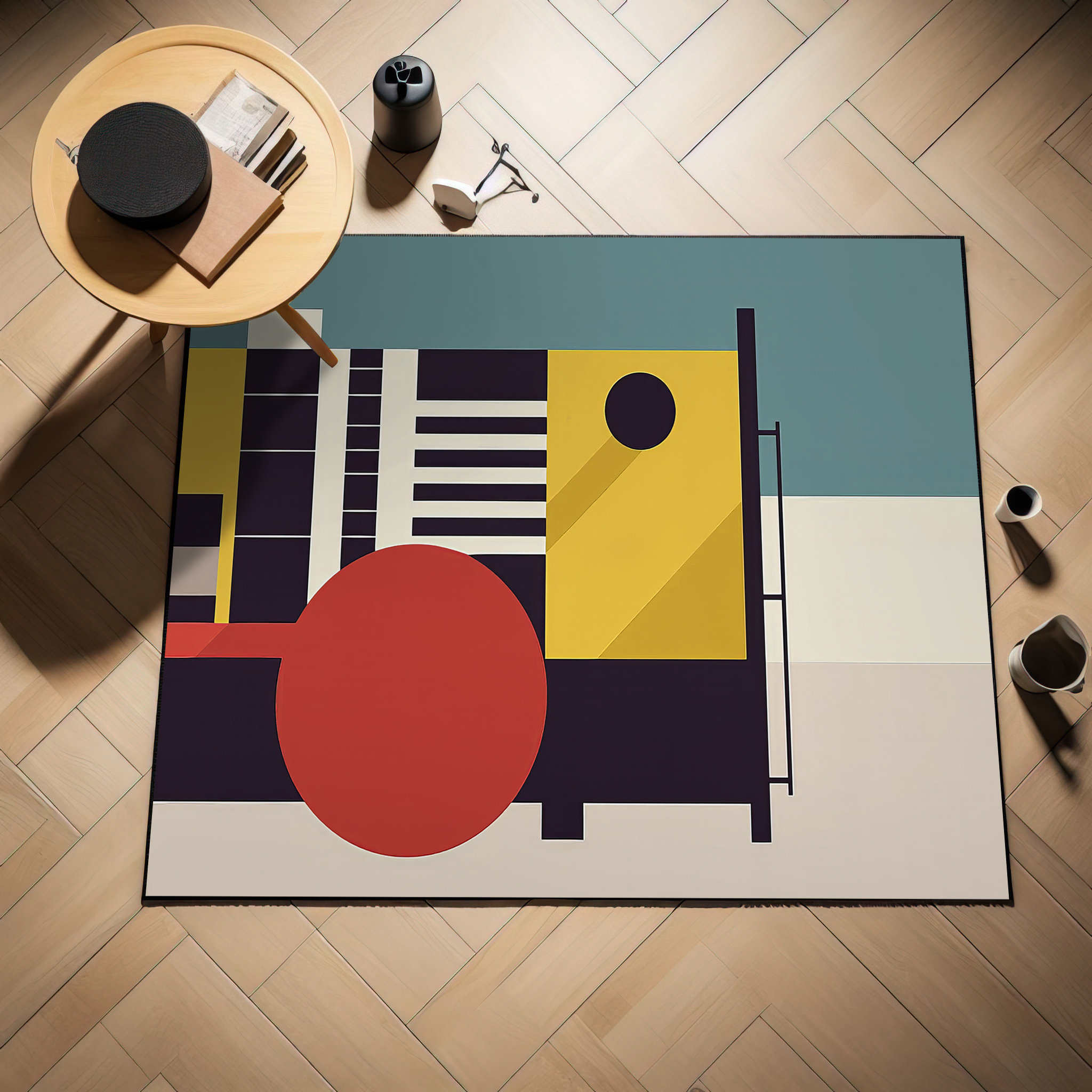 Bauhaus, Bauhaus Style Architecture Rug, Bauhaus Rug, Abstract ...