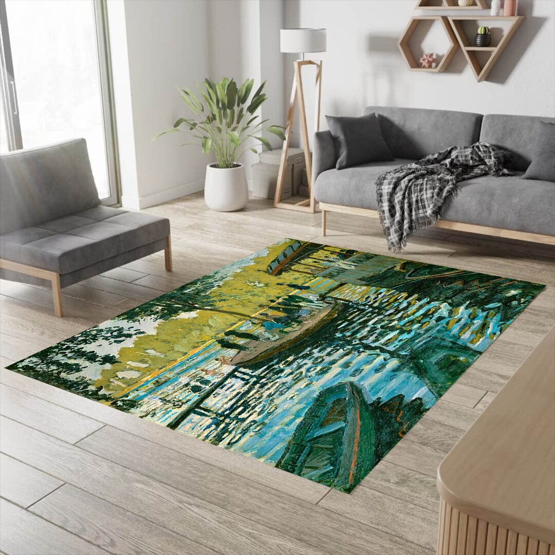 Claude Monet, 1869 Claude Monet Rug, La Grenouillere (bain à La ...