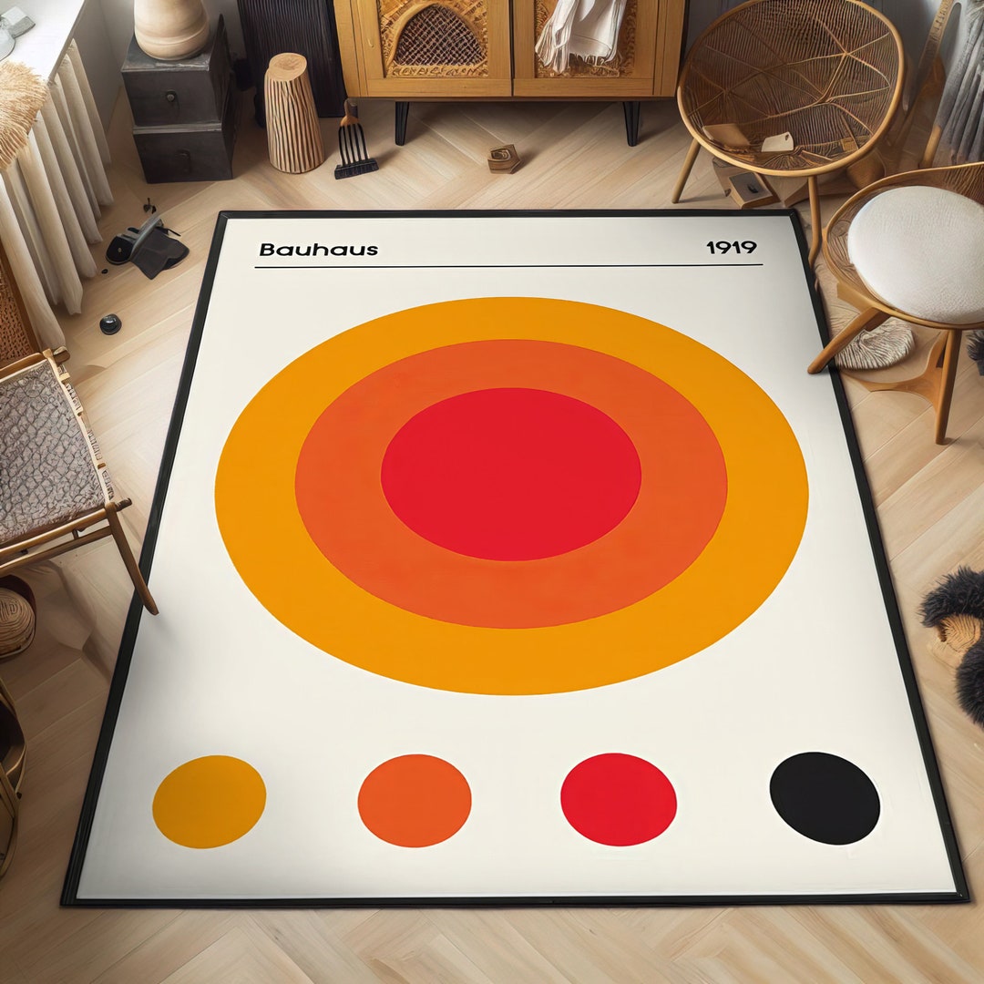 Bauhaus, 1919 Bauhaus Circle Rug, Bauhaus Rug, Abstract Geometric ...