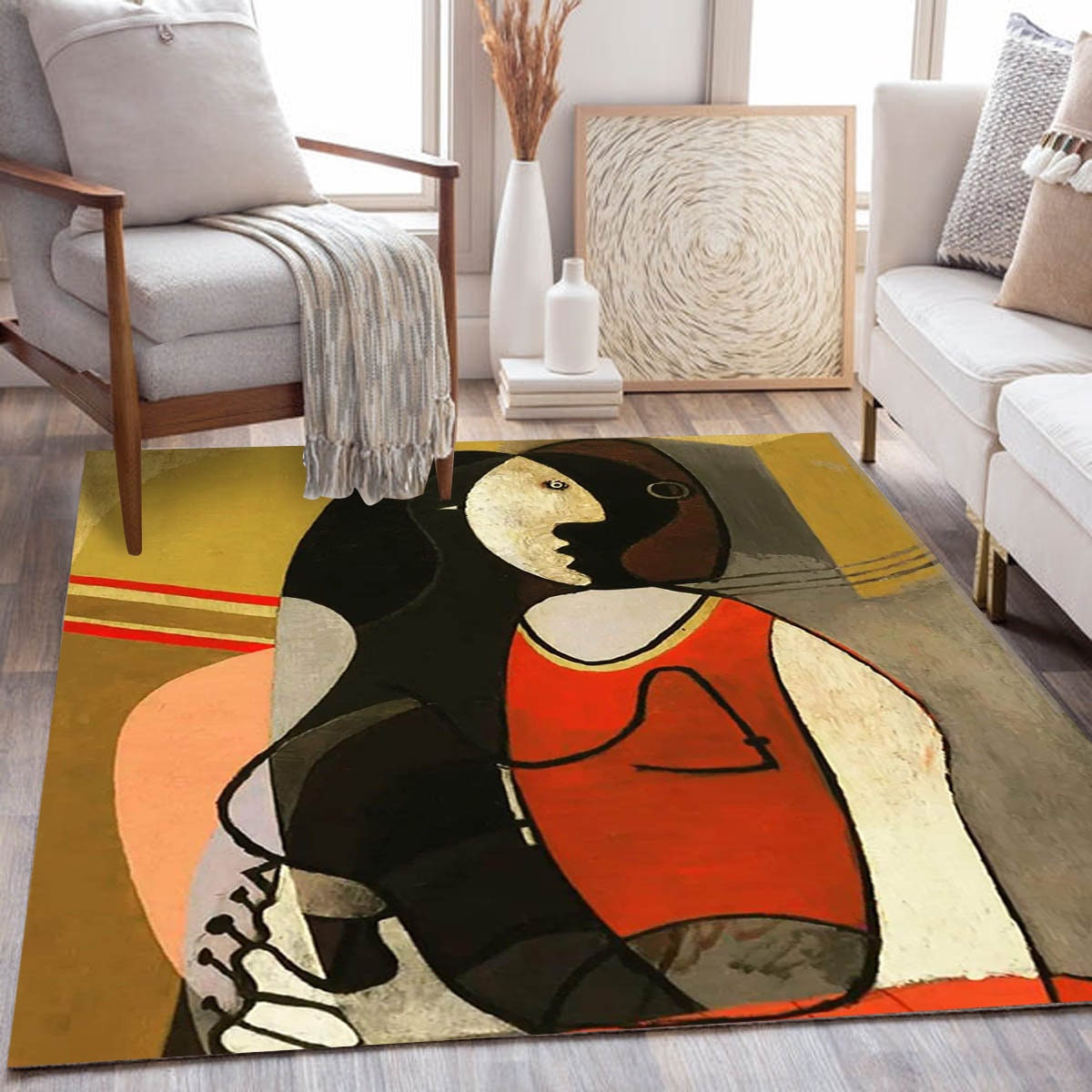 Pablo Picasso, 1927 Pablo Picasso Rug, Sitting Woman Rug, Cubism Rug ...