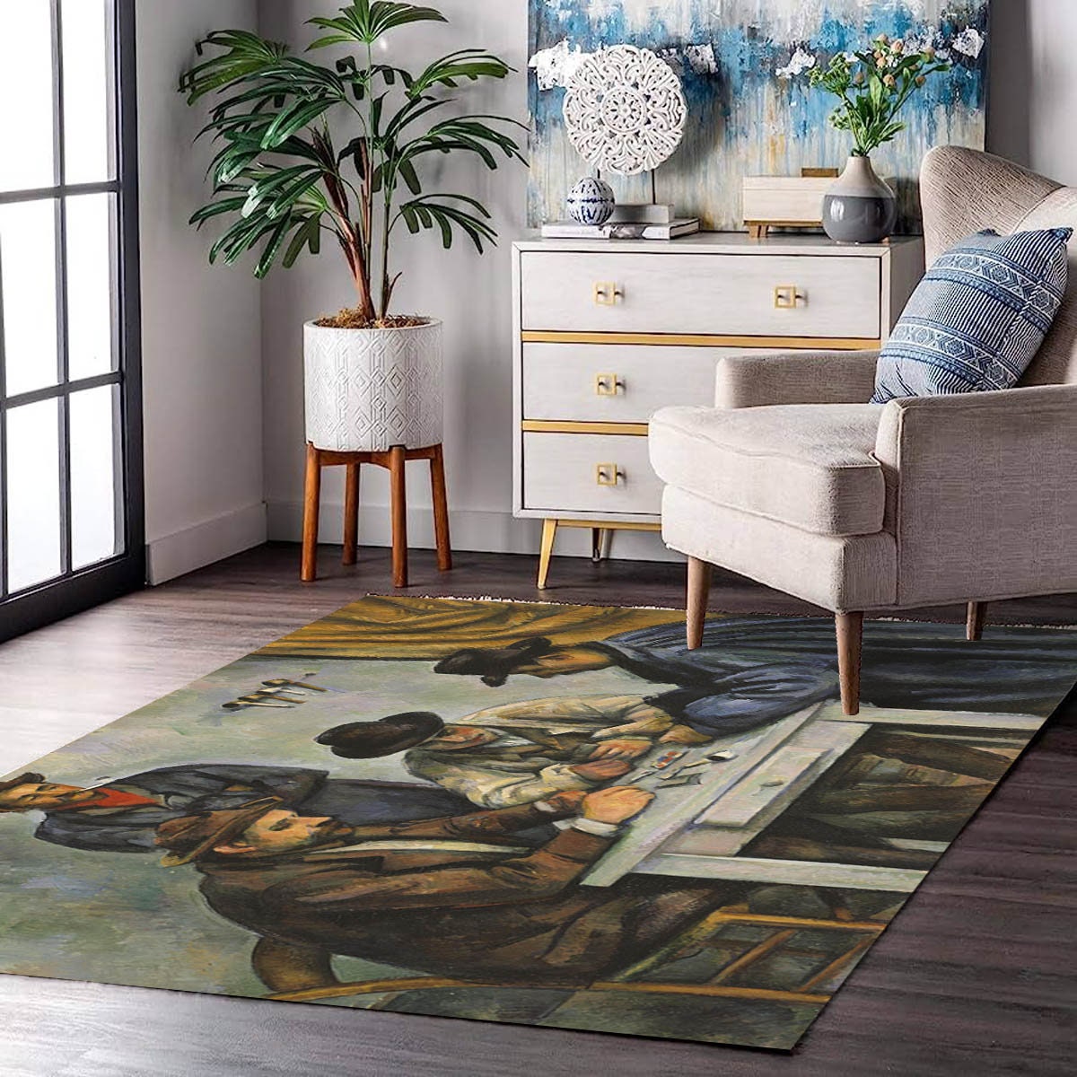 Paul Cezanne, 1895 Paul Cézanne Rug, the Card Players Rug, Post ...