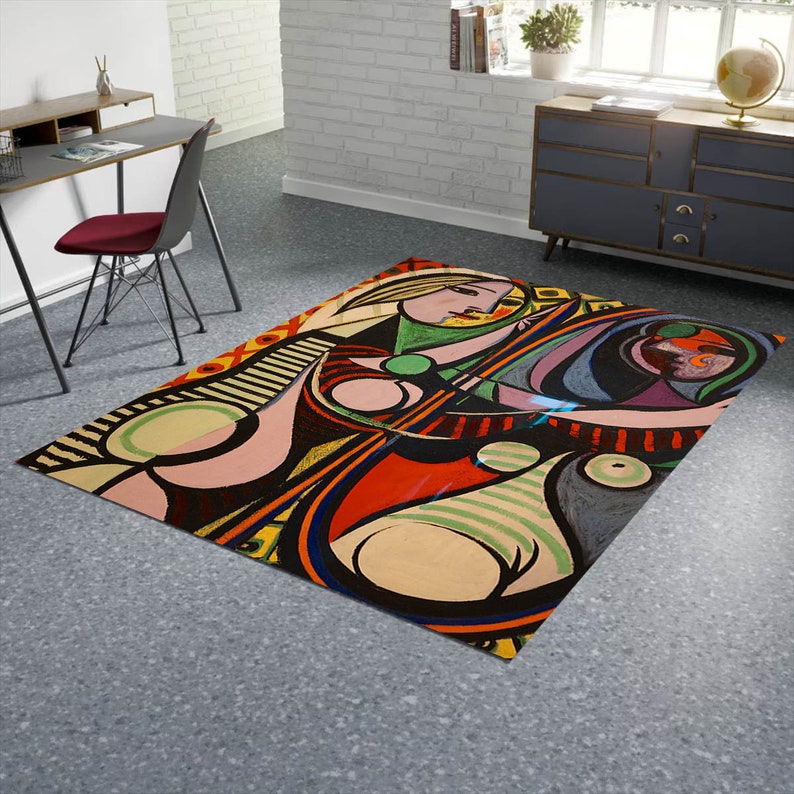 Pablo Picasso, Pablo Picasso Rug, the Girl in the Mirror Rug, Cubism ...