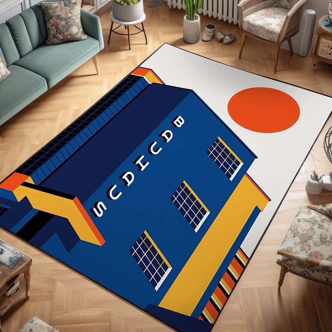 Bauhaus, Bauhaus Building Rug, Bauhaus Rug, Abstract Geometric Pattern ...