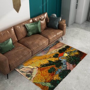 Van Gogh, Vincent Van Gogh Rug, Landscape With House and Plowman Rug ...
