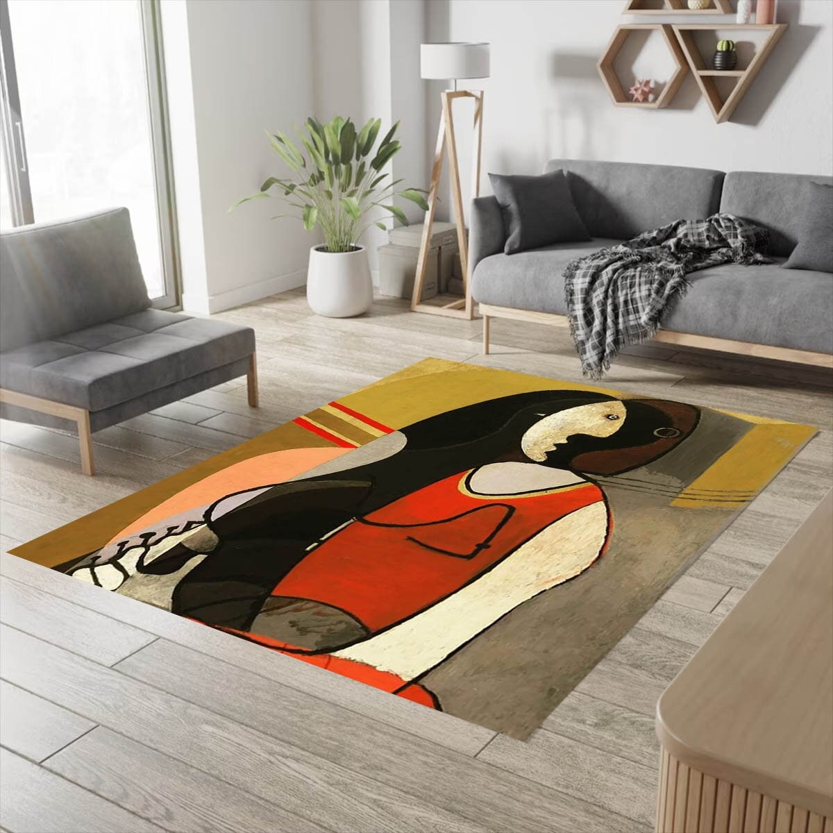 Pablo Picasso, 1927 Pablo Picasso Rug, Sitting Woman Rug, Cubism Rug ...