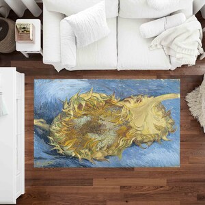 Van Gogh, Vincent Van Gogh Rug, Two Cut Sunflowers Rug, Still Life Rug ...