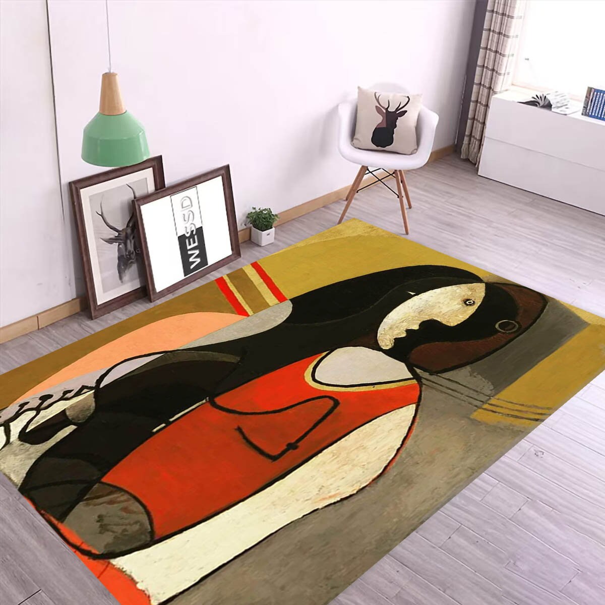 Pablo Picasso, 1927 Pablo Picasso Rug, Sitting Woman Rug, Cubism Rug ...