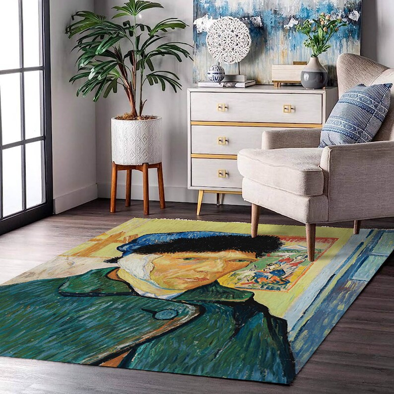 Van Gogh, 1889 Vincent Van Gogh Rug, Self-portrait With Ear Bandage Rug ...