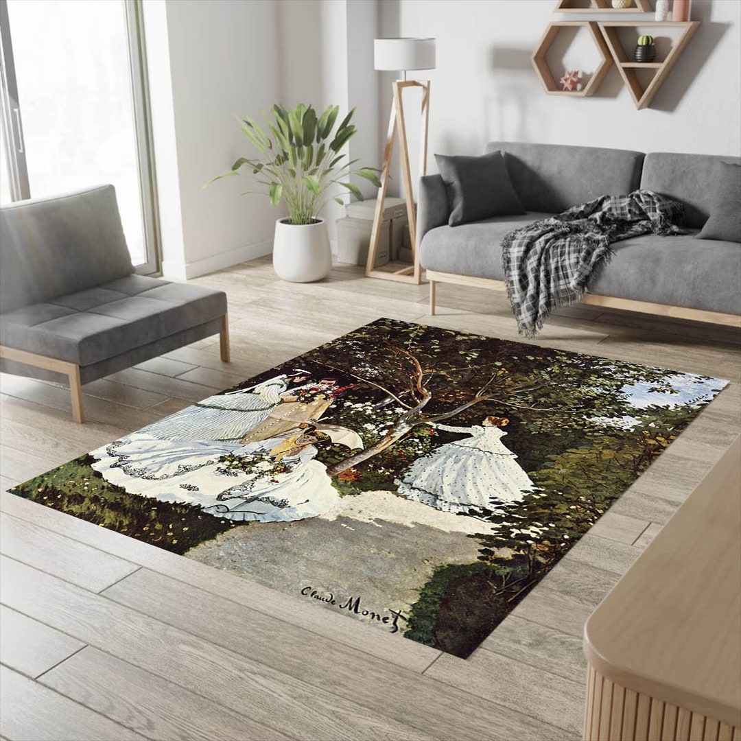 Claude Monet, Claude Monet Rug, Women in the Garden Rug, Impressionism ...