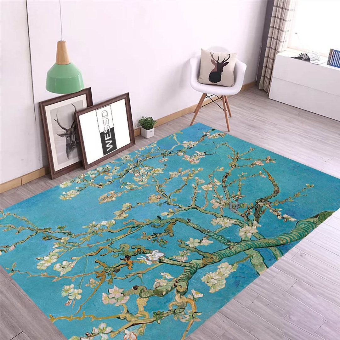 Van Gogh, Vincent Van Gogh Rug, Blooming Almond Tree Rug, Post ...