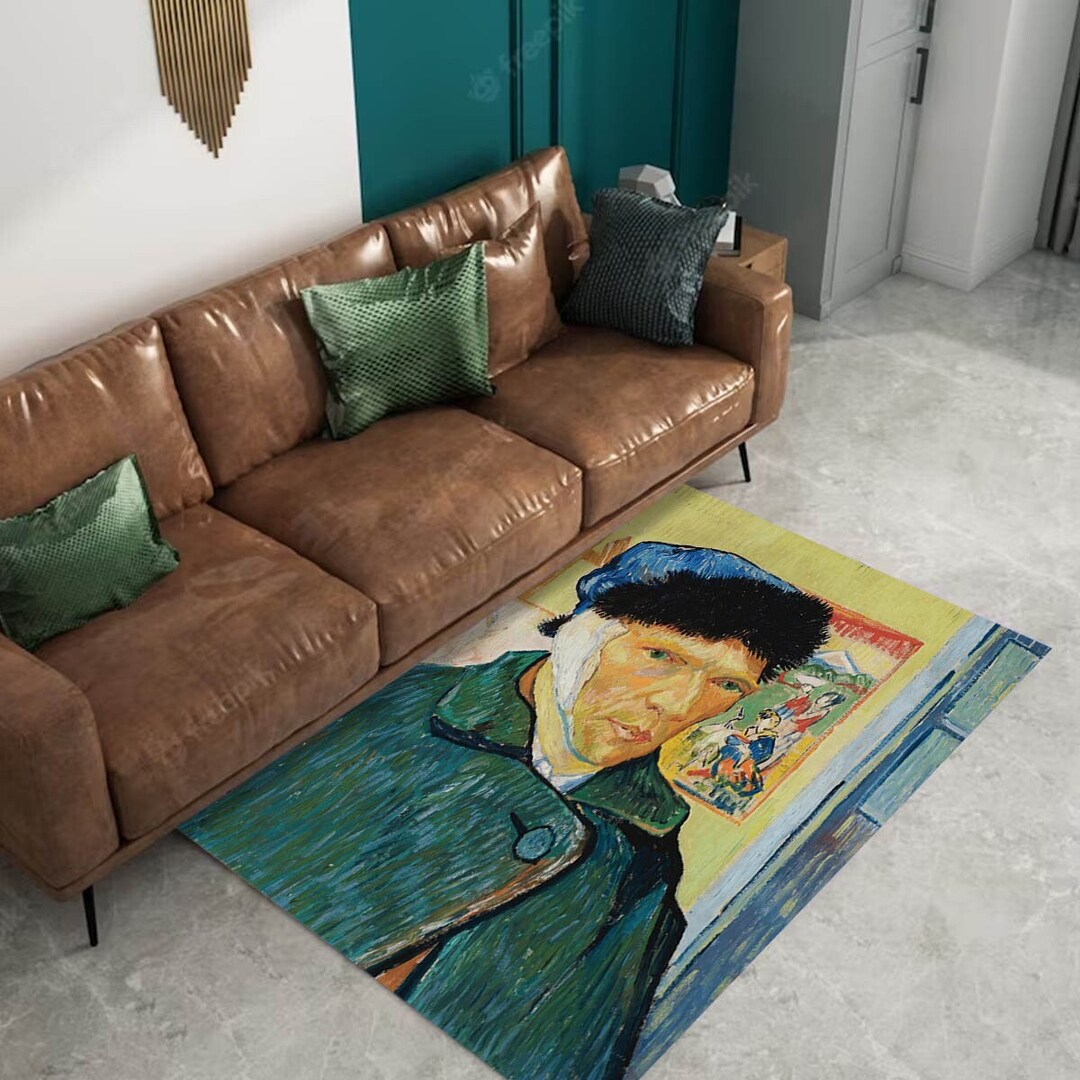 Van Gogh, 1889 Vincent Van Gogh Rug, Self-portrait With Ear Bandage Rug ...