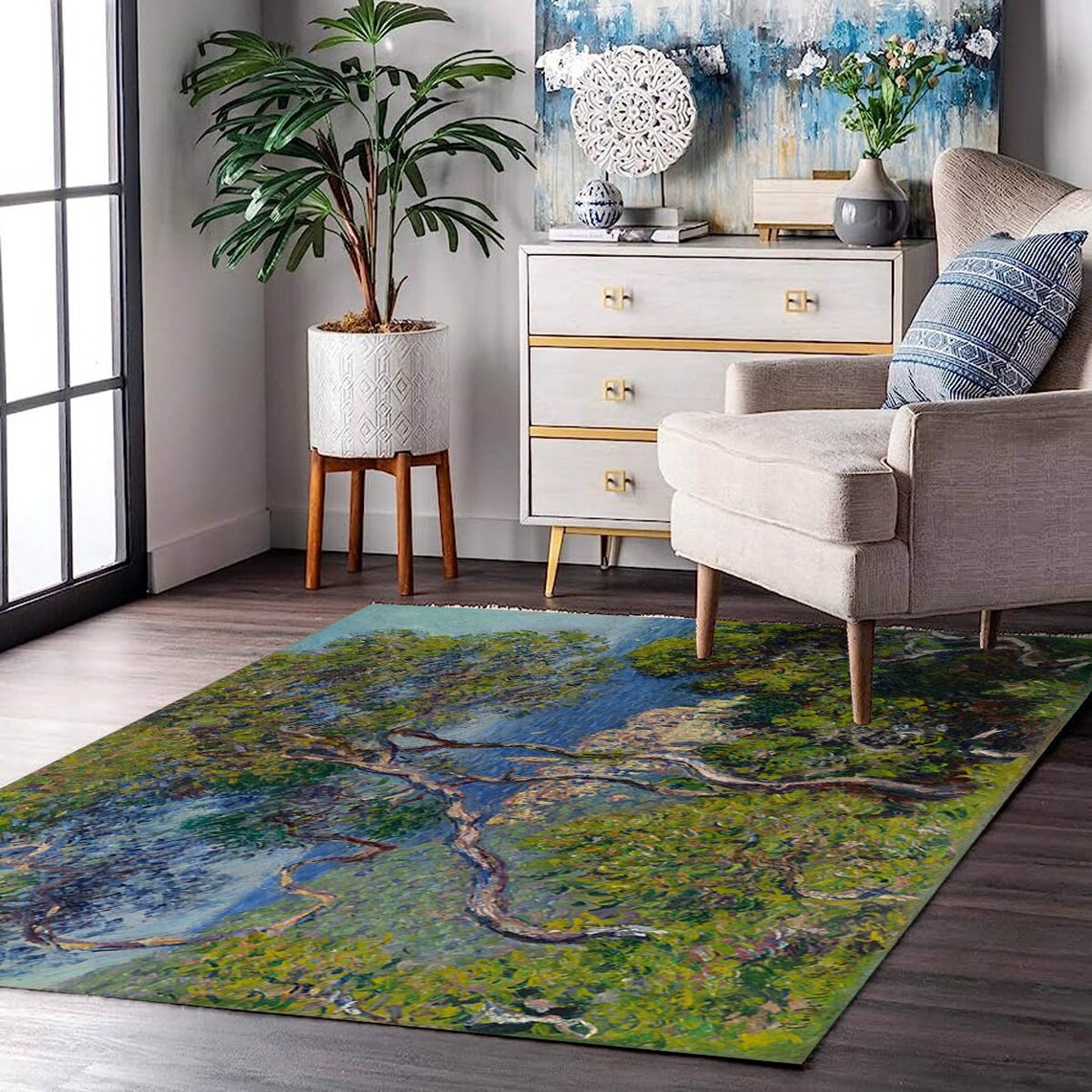 Claude Monet, 1884 Claude Monet Rug, Bordighera Rug, Impressionism Rug ...