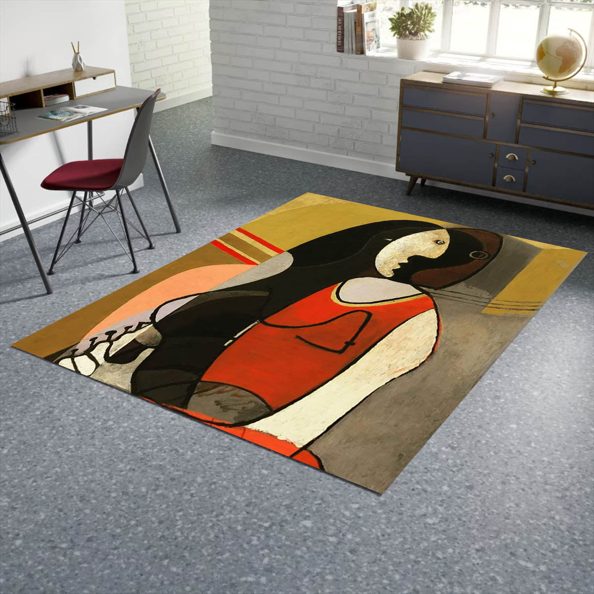 Pablo Picasso, 1927 Pablo Picasso Rug, Sitting Woman Rug, Cubism Rug ...