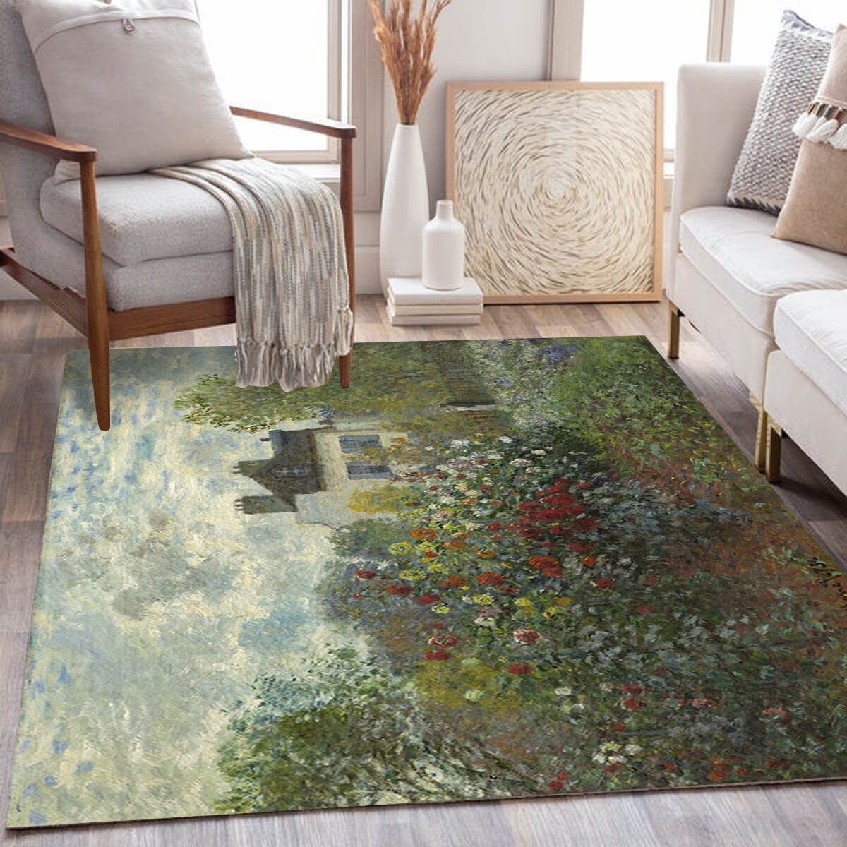 Claude Monet, Claude Monet Rug, Monet's Garden in Argenteuil Rug ...