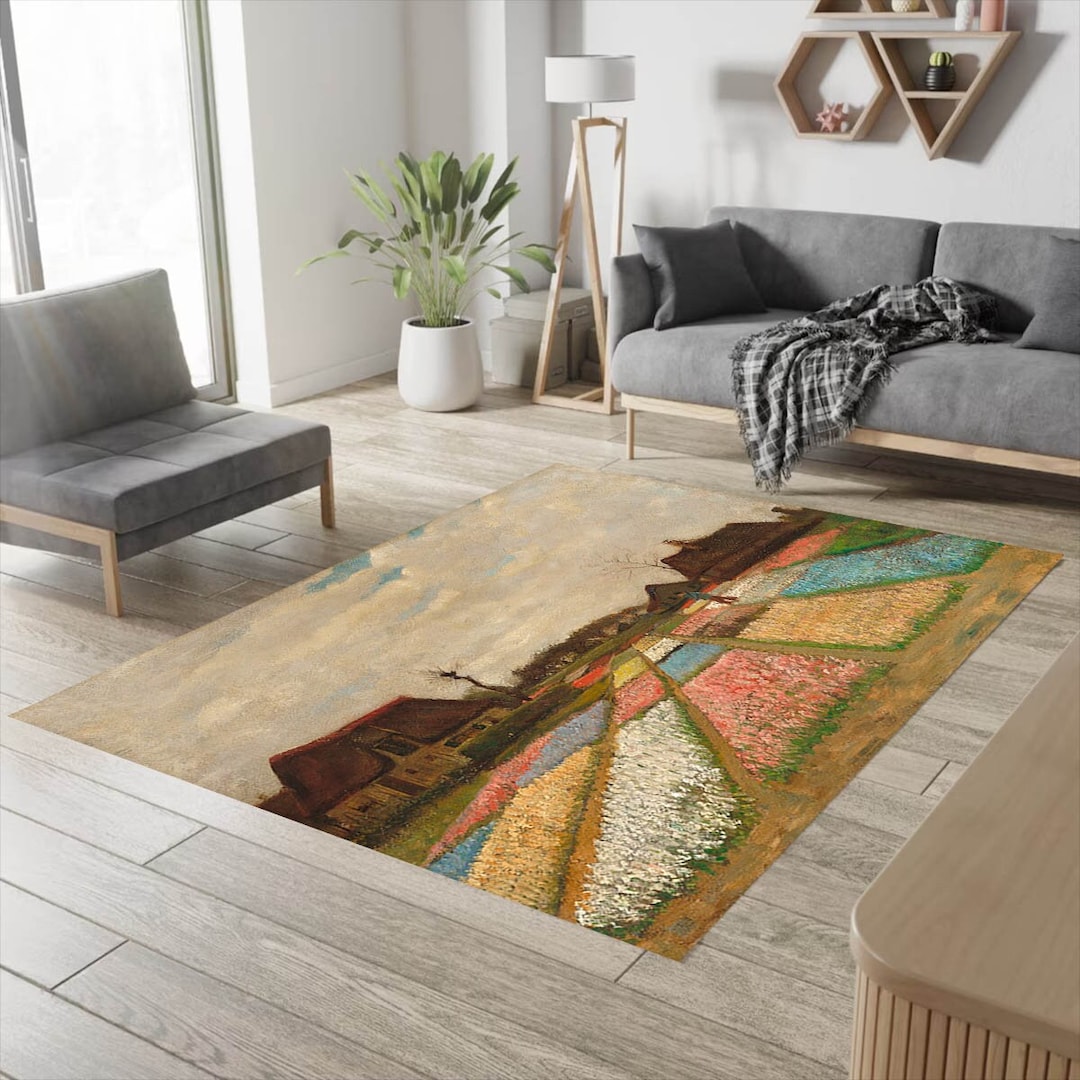 Van Gogh, Vincent Van Gogh Rug, Tulip Fields in the Netherlands Rug ...