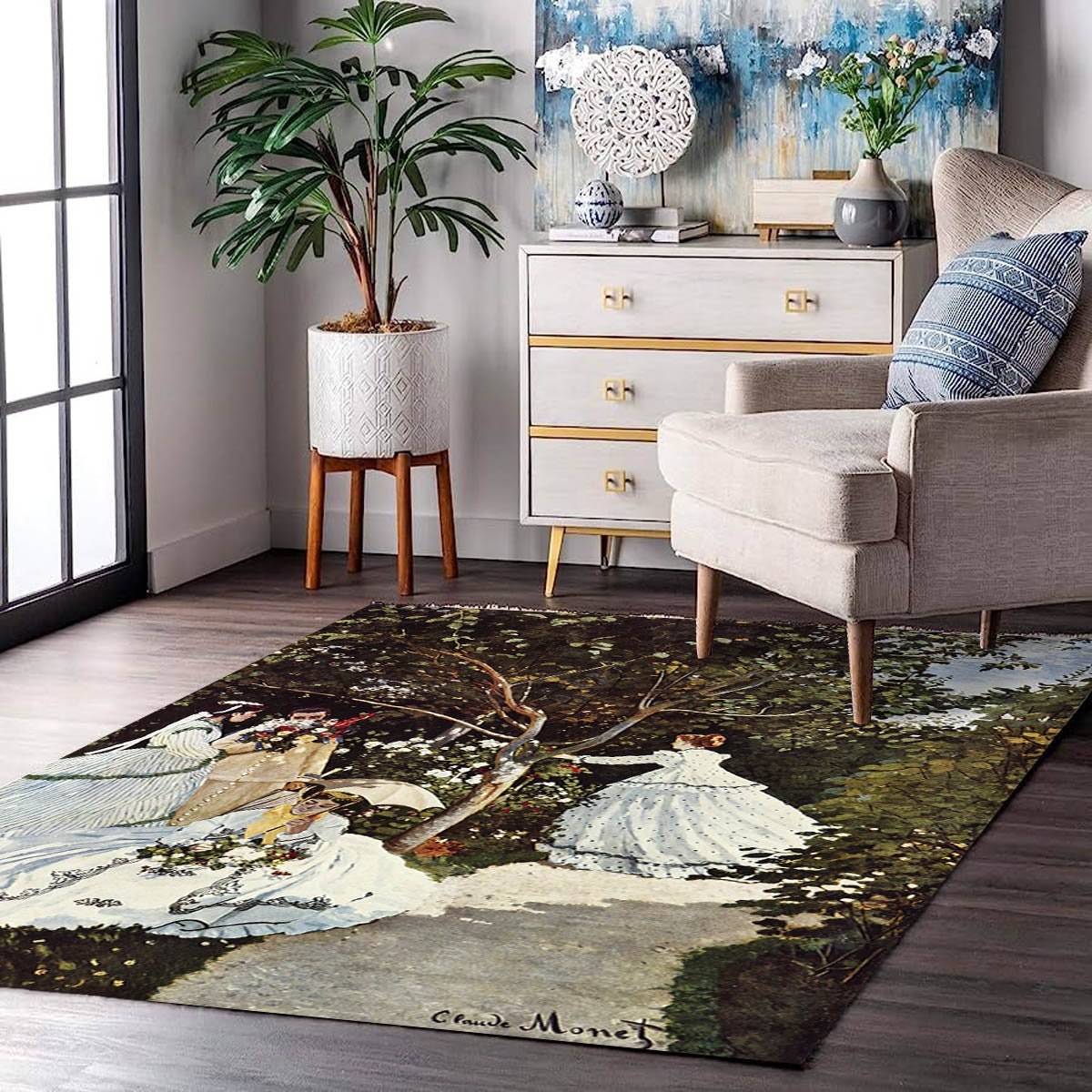 Claude Monet, Claude Monet Rug, Women in the Garden Rug, Impressionism ...