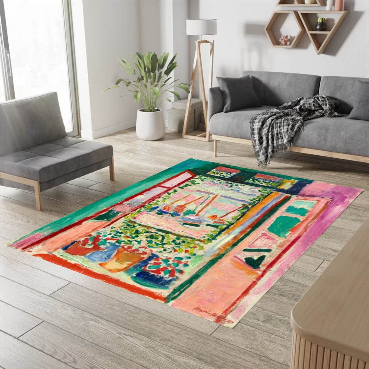 The Open Window Rug, Colorful Rug, Matisse Rug, Flowers on Window Rug ...
