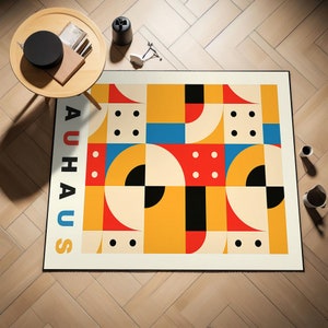 Bauhaus, Bauhaus No 2 Rug, Bauhaus Rug, Abstract Geometric Pattern Rug ...