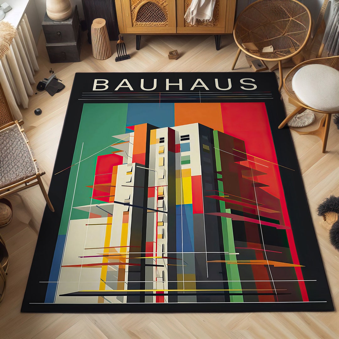 Bauhaus, Bauhaus Architecture Rug, Bauhaus Rug, Abstract Geometric ...