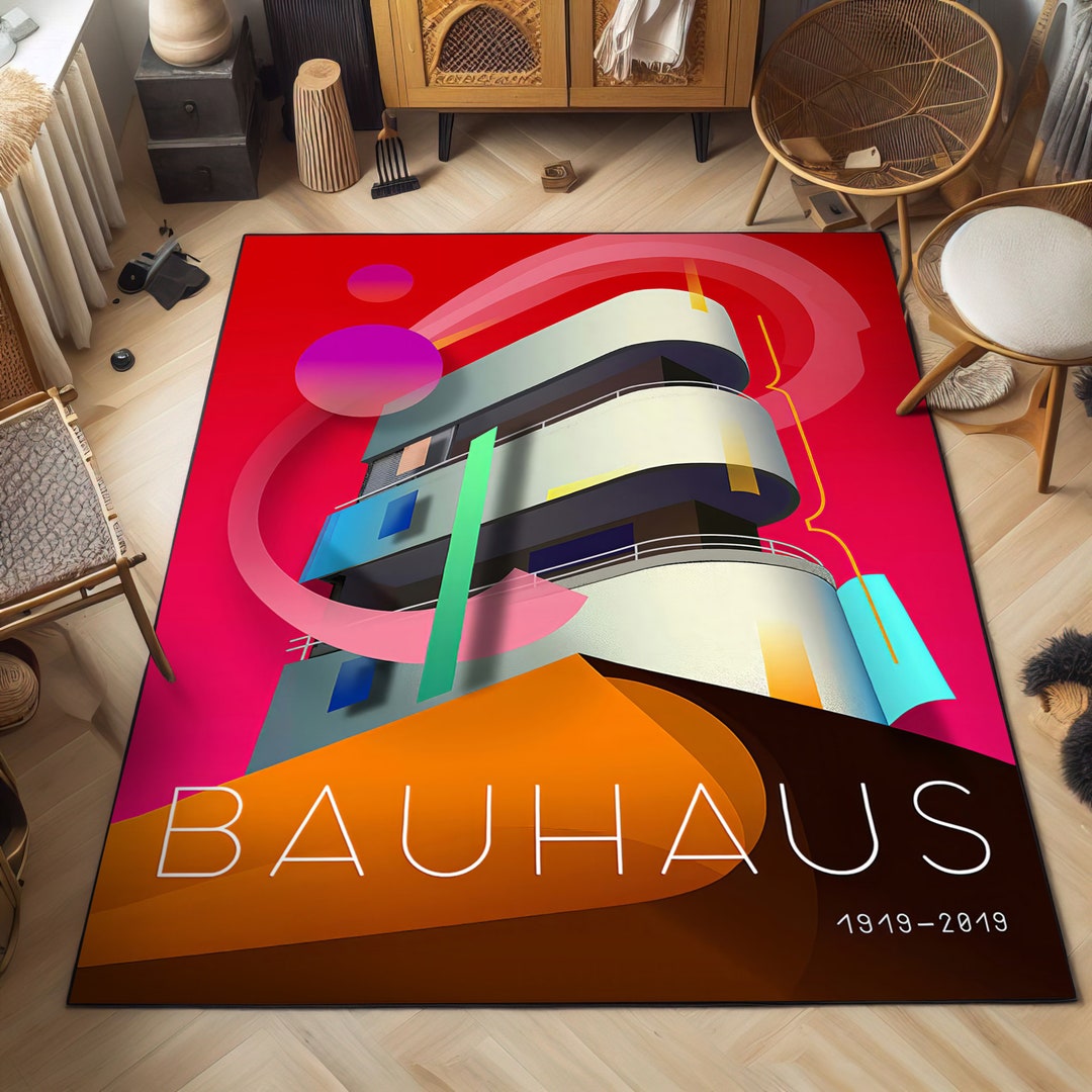 Bauhaus, Modern Bauhaus Rug, Bauhaus Rug, Abstract Geometric Pattern ...