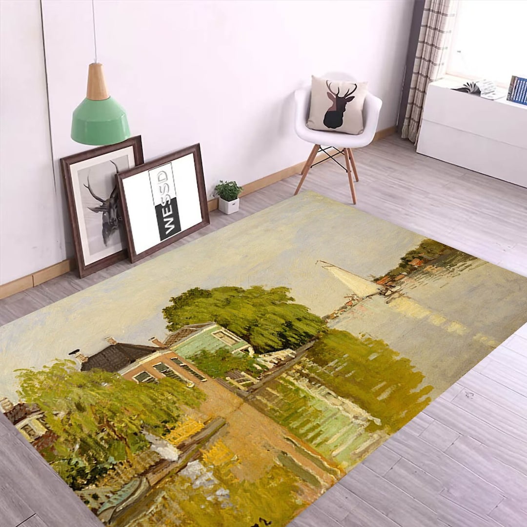 Claude Monet, Claude Monet Rug, Houses on the Achterzaan Rug ...
