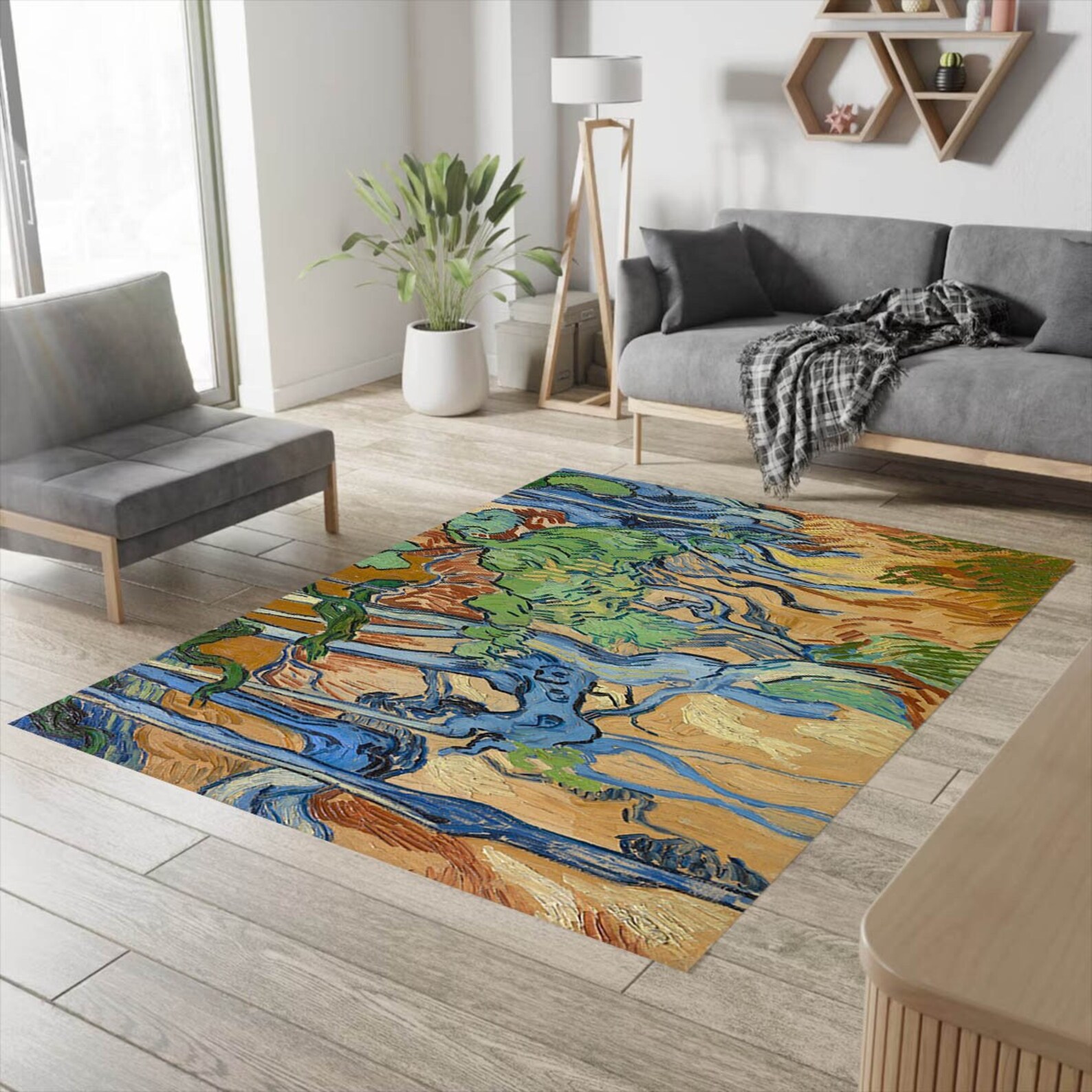 1890 Vincent Van Gogh Rug Tree Roots Rug Post-impressionism - Etsy