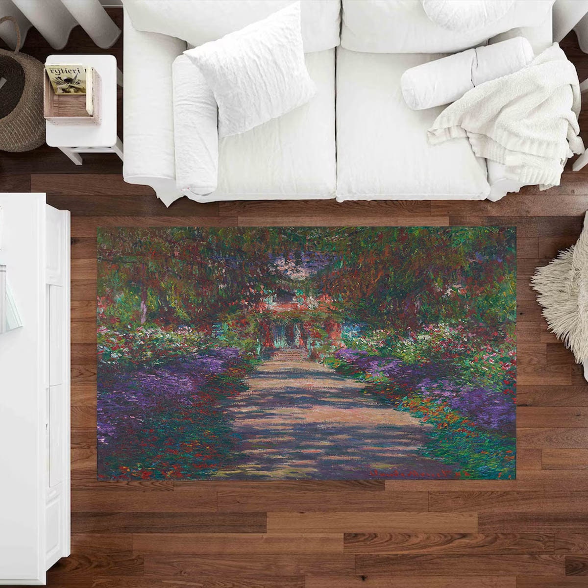 Claude Monet, Claude Monet Rug, Pathway in Monet's Garden at Giverny ...