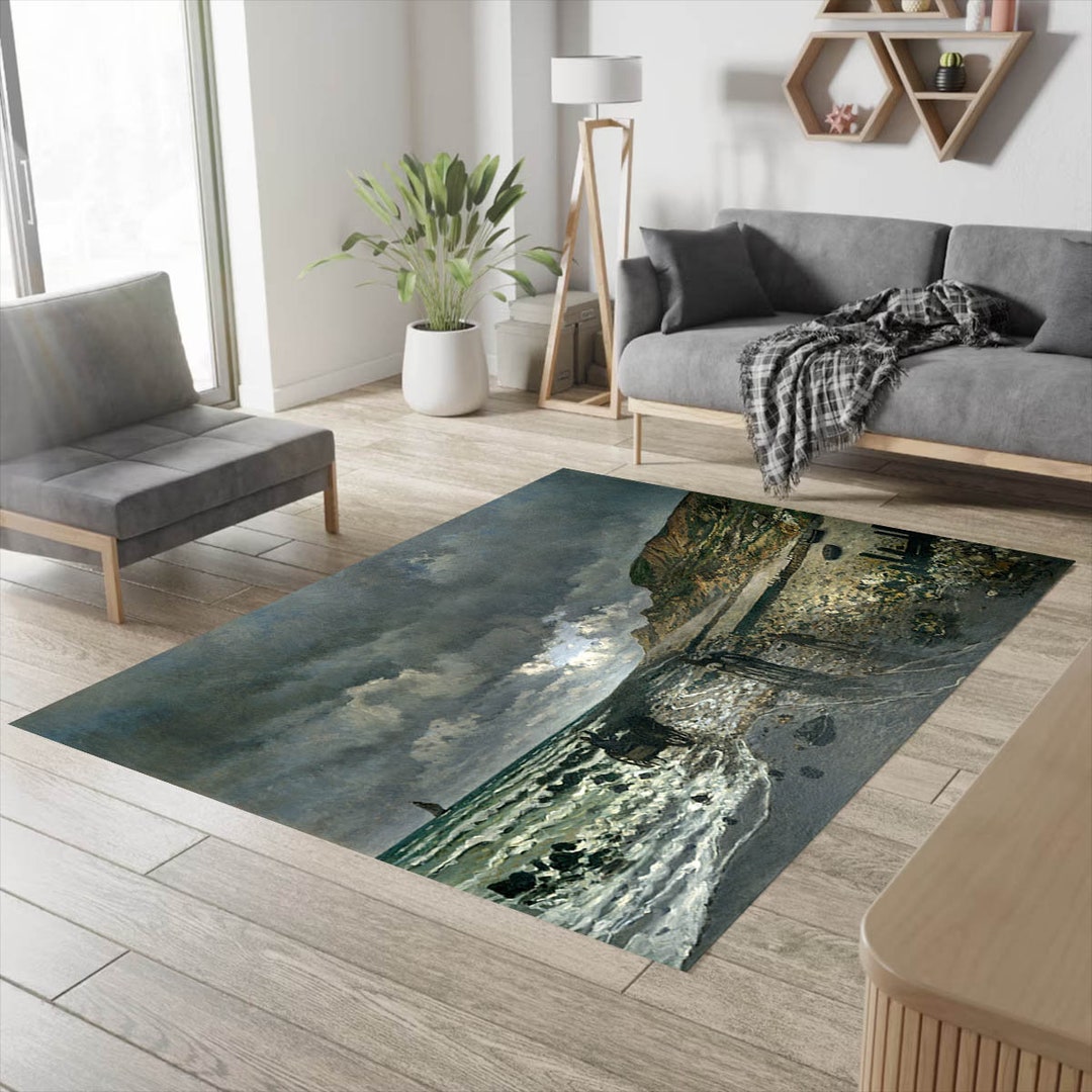 Claude Monet, Claude Monet Rug, La Pointe De La Heve at Low Tide Rug ...