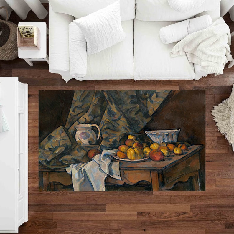 Paul Cezanne, 1905 Paul Cézanne Rug, Still Life With Apples and Peaches ...
