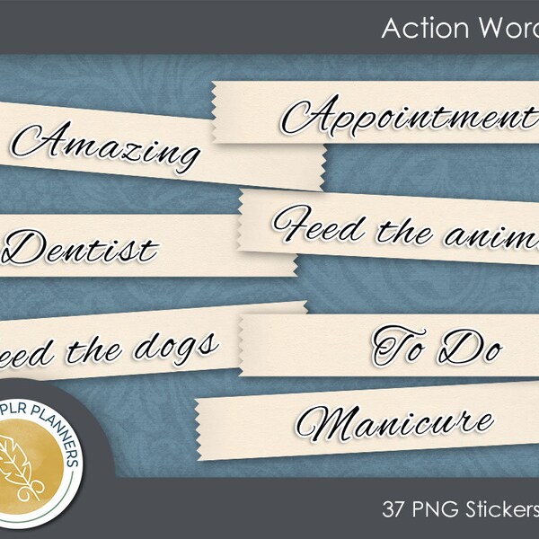 Action Word Sticker - Etsy
