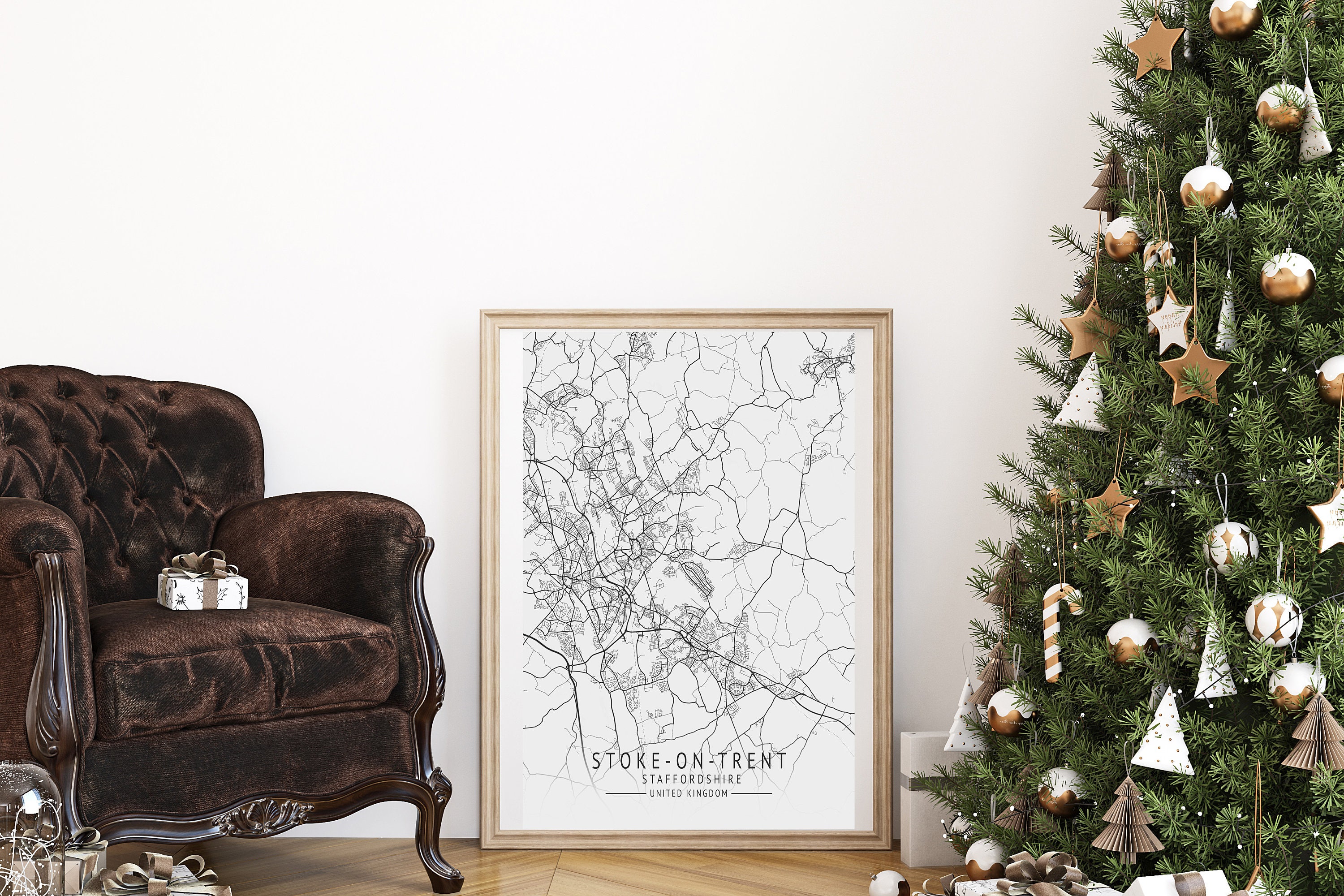 STOKE-ON-TRENT Map Print, High Res Map of Stoke-on-trent, Staffordshire ...